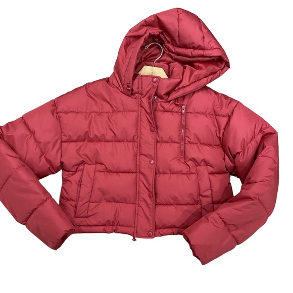 PacSun | Jackets & Coats | Pacsun Crop Puffer Jacket Womens Ml Red ...